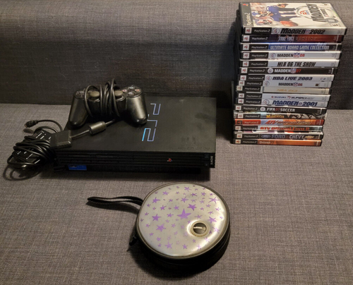 PLAYSTATION 2 PS2 Fat Console Bundle With 40 GAMES Controller Network ...