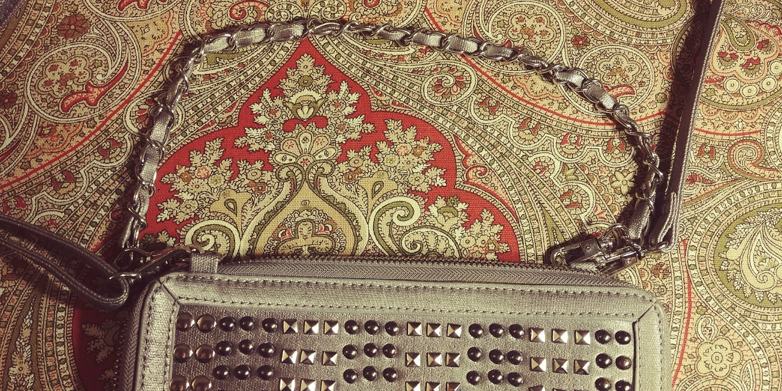 Nicole lee USA woman Crossbody metallic silver/ gold small purse size 4 ...