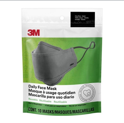 Brand New 3M Face Masks Heavy Duty Adjustable Reusable & Washable 10 ...