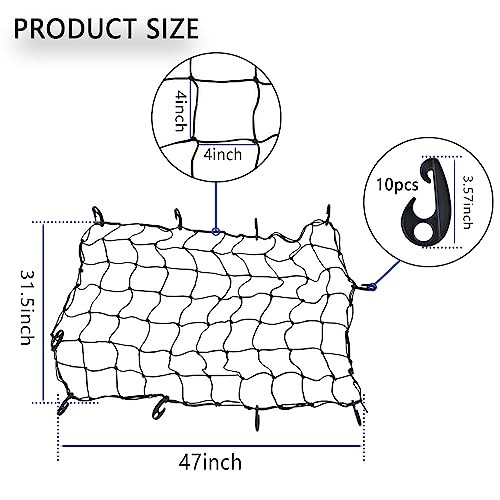 Cargo Net - Large Capacity Elastic Truck Bed Cargo Net Roof Rack Net ...