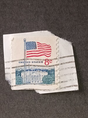 8 cent US Stamp With Flag & White House (1971) Used | eBay