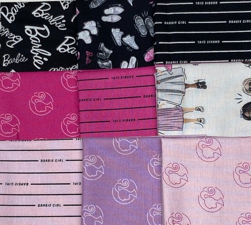 Barbie™ Girl Riley Blake 9 Fat Quarter Cotton Fabric Bundle | eBay