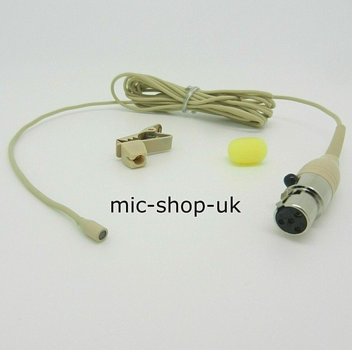 Beige Discreet Lapel Microphone For Shure, Trantec Wireless 4 pin Mini ...