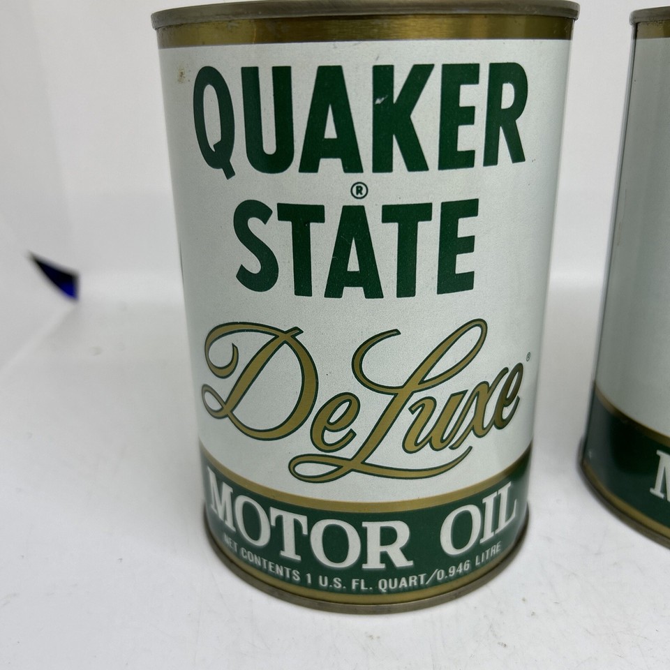 vintage Quaker State DeLuxe quart oil cans Lot Of 2 | eBay