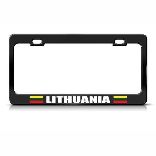 LITHUANIA FLAG BLACK License Plate Frame Tag Holder | eBay