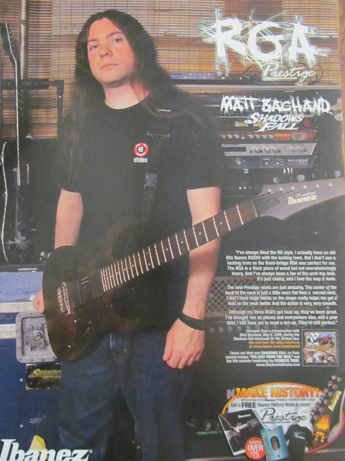 Shadows Fall, Matt Bachand, Ibanez Guitars RGA Prestige Full Page ...