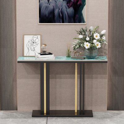 Delicate Texture Marble Console Table Narrow Long Sofa Table Hall ...