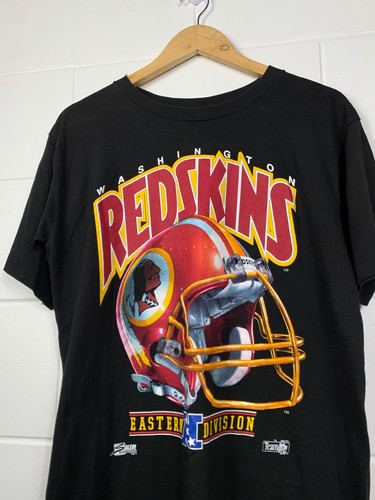 90s Washington Redskins Football Big Helmet black T shirt Reprint ...