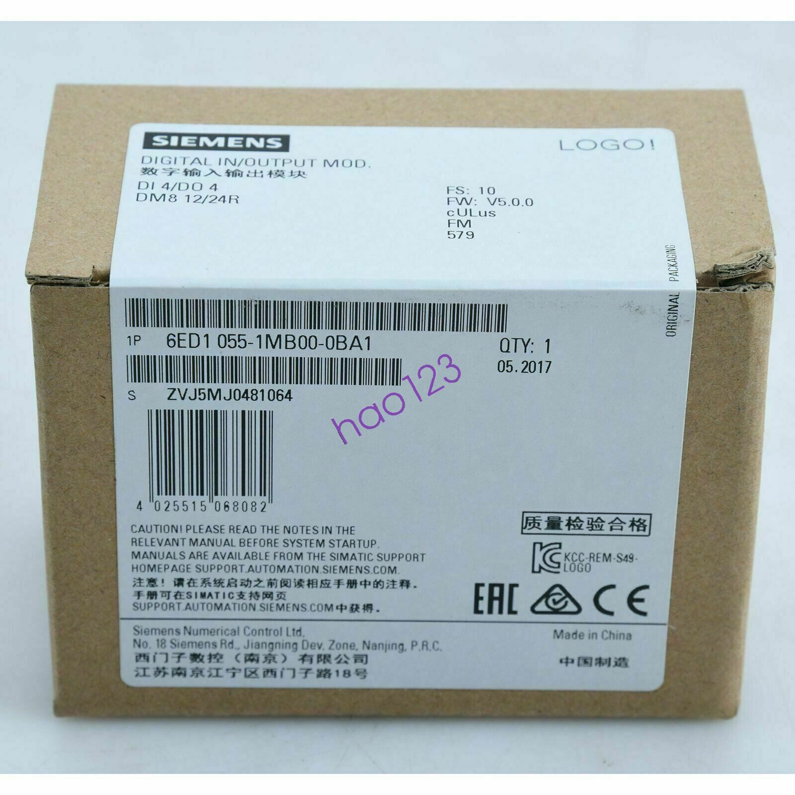 1PC New Siemens PLC DM8 12/24R LOGO 6ED1055-1MB00-0BA1 DHL/FedEx ...