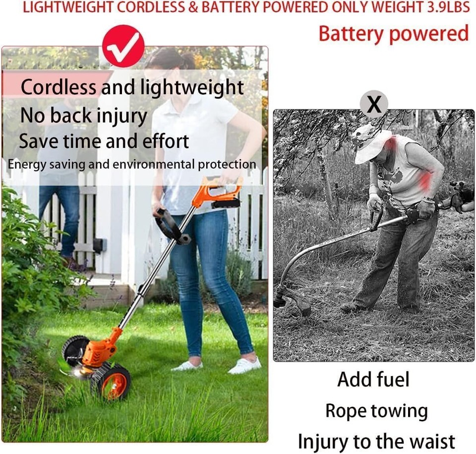 NEW Cordless Weed Eater Electric Lawn Edger VIP | eBay