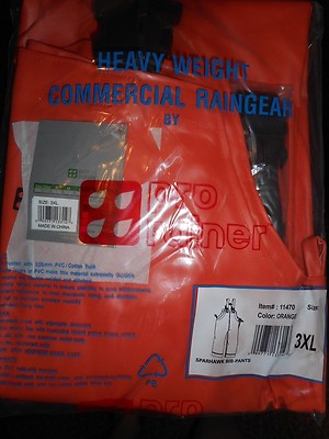 NEW XXXL PVC WATERPROOF Safety Bib Overalls Pants Fishing Rain Work Pro ...