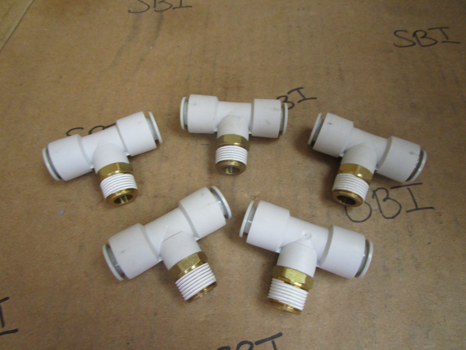 SMC Branch Tee KQ2T12-03S KQ2T1203S 12mm Pushlok Tube 3/8" NPT Lot of 5 ...