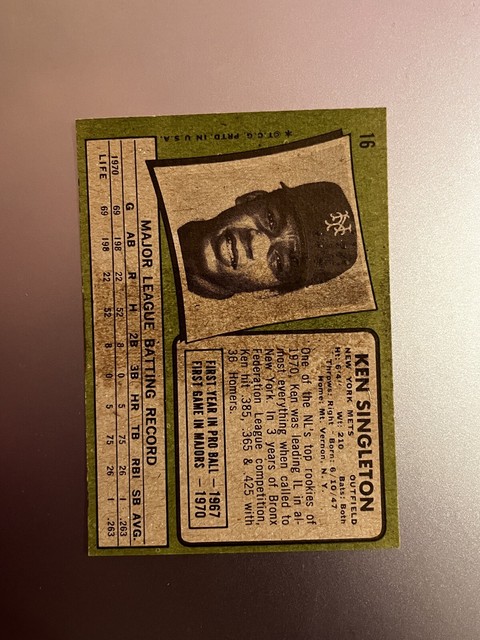 1971 Topps - #16 Ken Singleton (RC) for sale online | eBay