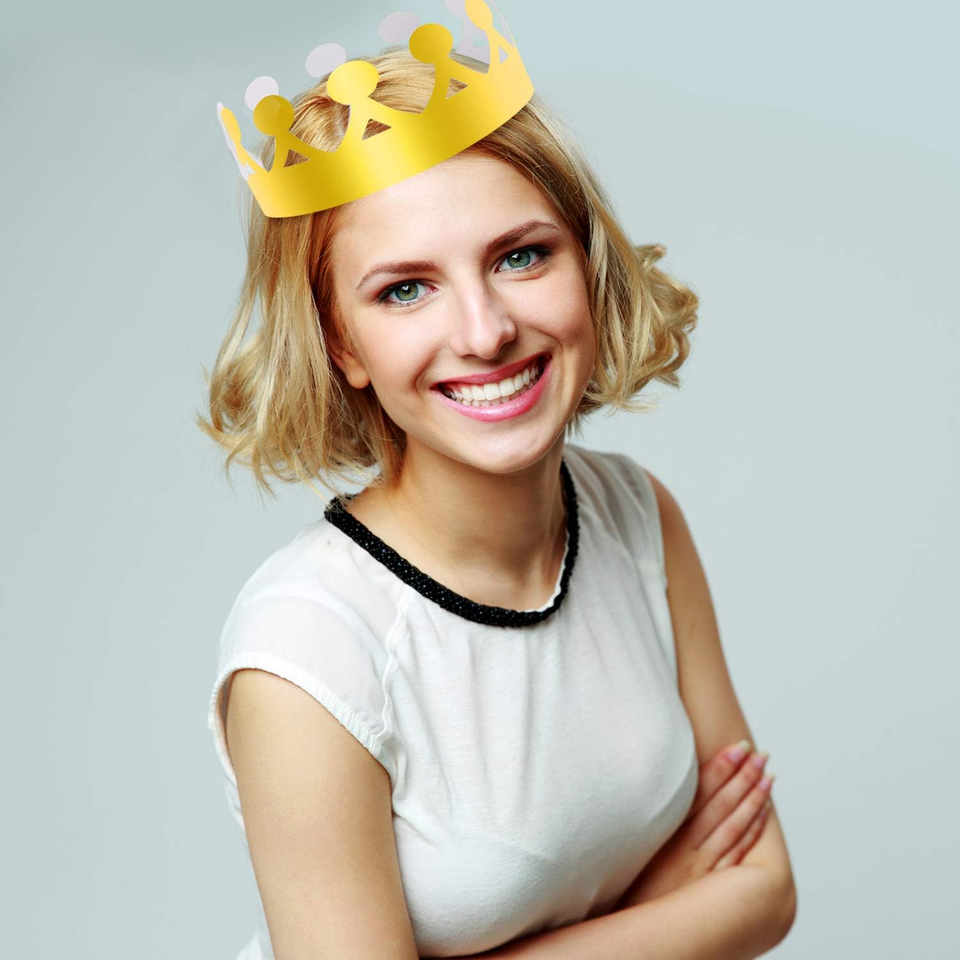 27 Pieces Golden Paper Crown Party Gold Crowns Hats King Crowns for ...