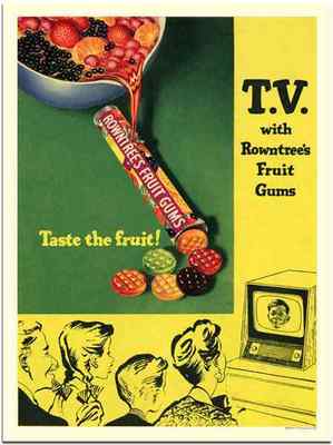 Metal Sign 04 19K Tv With Rowntrees Fruit Gums 1 1950S A5 8x6 Aluminium ...