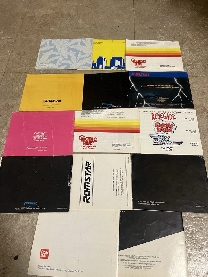 Lot Of 14 Nintendo NES Instruction Manuals Mike Tyson Guardian Legend ...