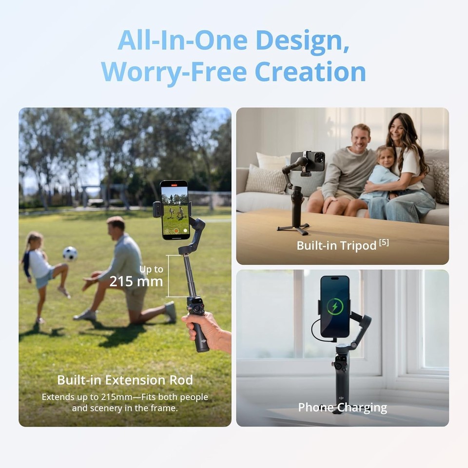 DJI Osmo Mobile 8 Smartphone Gimbal Stabilizer - Tracking 360° Pan ...