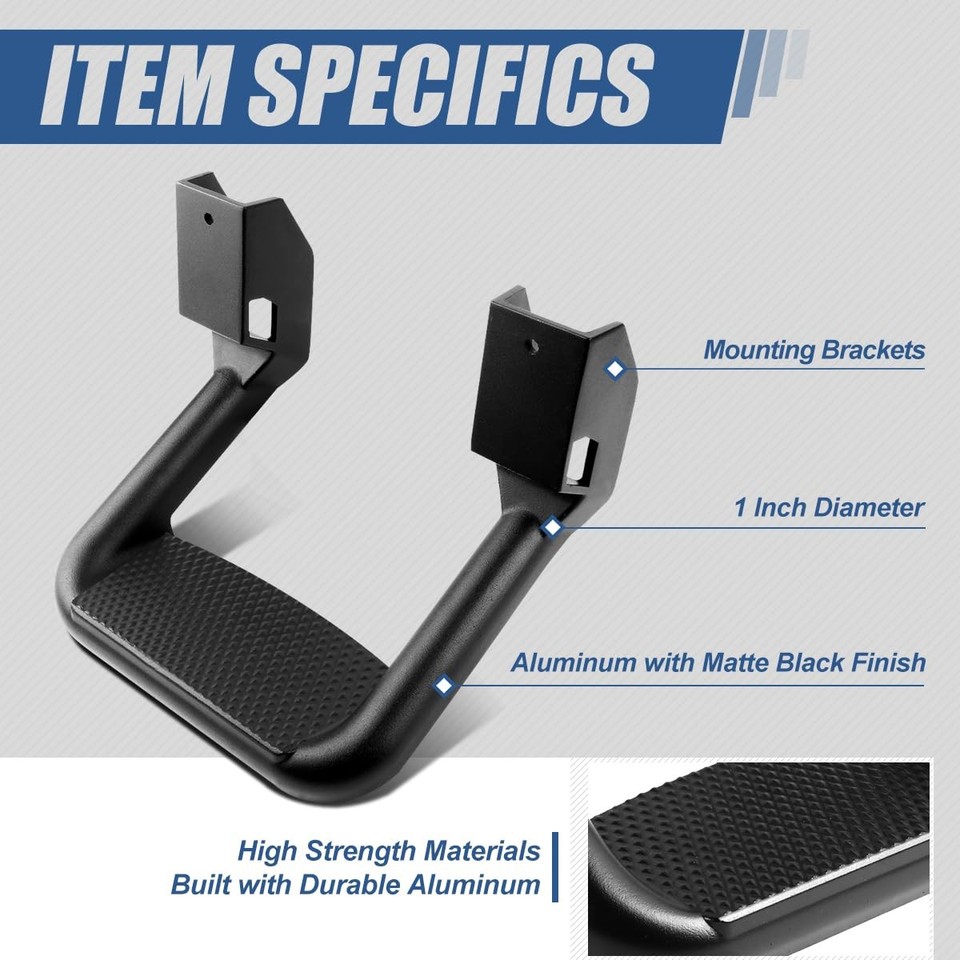 Auto Dynasty Universal Side Step for Pickups & Trucks, 2-Pieces, Black ...