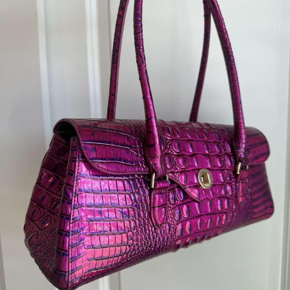 Brahmin Dayan Satchel Voltage Violet Melbourne Leather 749034408276 | eBay