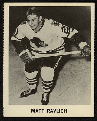 1965 COCA-COLA COKE MATT RAVLICH EX-NM CHICAGO BLACK HAWKS HOCKEY CARD ...