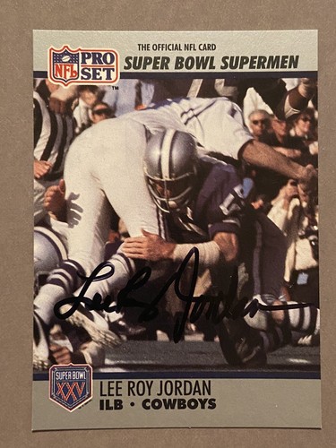 LEE ROY JORDAN Signed 1990 Pro Set Super Bowl Supermen Cowboys ...