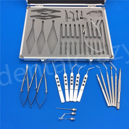 21pcs /SET Ophthalmic Cataract Eye Micro Surgery Surgical Instruments ...