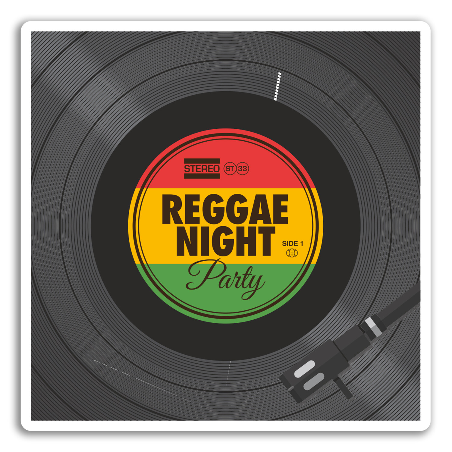 2 x 10cm Reggae Record Vinyl Stickers - Music DJ Jamaica Sticker Laptop ...