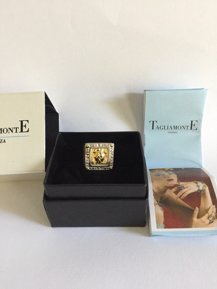 NWT Tagliamonte Cameo Sterling Silver And 14K Gold Ring Size 6 | eBay
