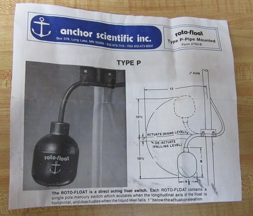 Anchor Scientific P40NO Float Switch | eBay