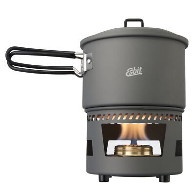 Esbit Spiritus-Kochset 1.500 ml Aluminium-Topf Spiritusbrenner Outdoor ...