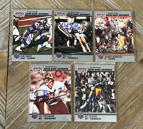 LOT OF (20) DIFFERENT SIGNED AUTOGRAPHED 1990 PRO SET SUPER BOWL ...