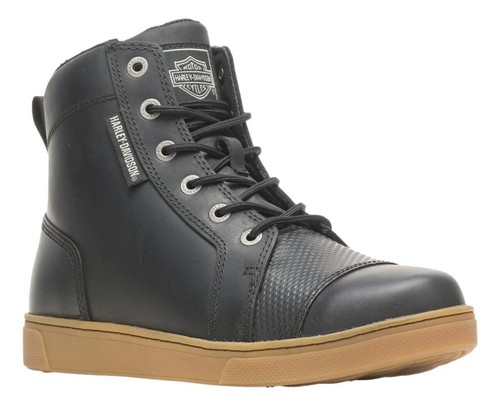 Harley Davidson Men's Black Leather Lace Up Low Cut Motorcycle Ankle ...