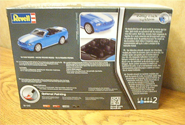 REVELL EASY CLICK '10 FORD MUSTANG GT CONVERTIBLE 1/25 SCALE MODEL KIT ...