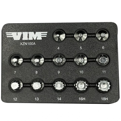 VIM XZN100A S2 Triple Square 3/8" dr Stubby Bit Driver Socket Set sz4 ...