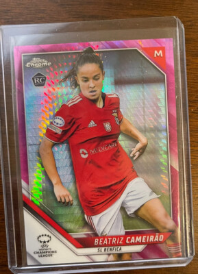 2021-22 Topps Chrome UEFA Women's BEATRIZ CAMEIRAO RC Pink Prism ...
