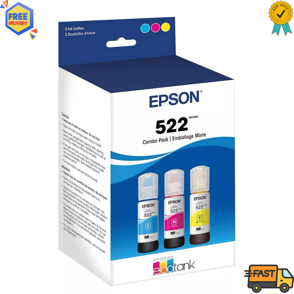 EPSON 552 EcoTank Ink Ultra-high Capacity Bottle Five Color Combo Pack ...