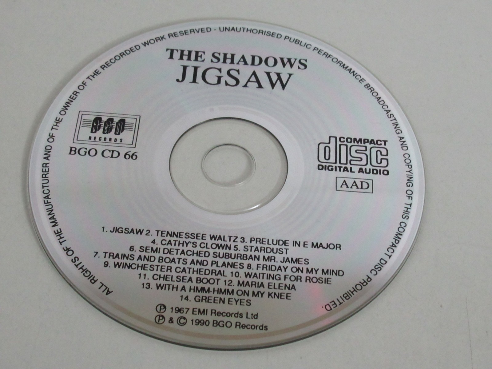 THE SHADOWS/JIGSAW(BGO CD 66) CD ALBUM | eBay
