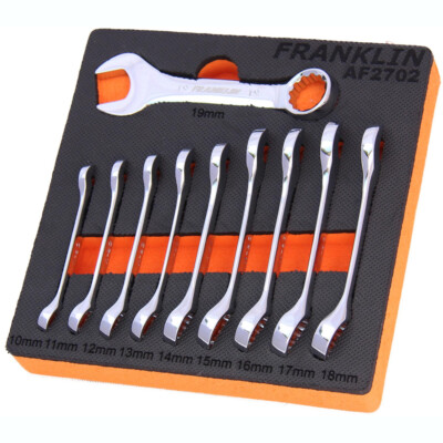 Stubby Combination Spanner Set 12 Point 10 Pce Franklin Tools AF2702 ...