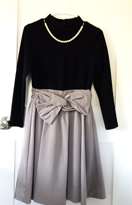 Jill by Jill Stuart Black & Taupe Dress with Faux Pearls Japan Size ...