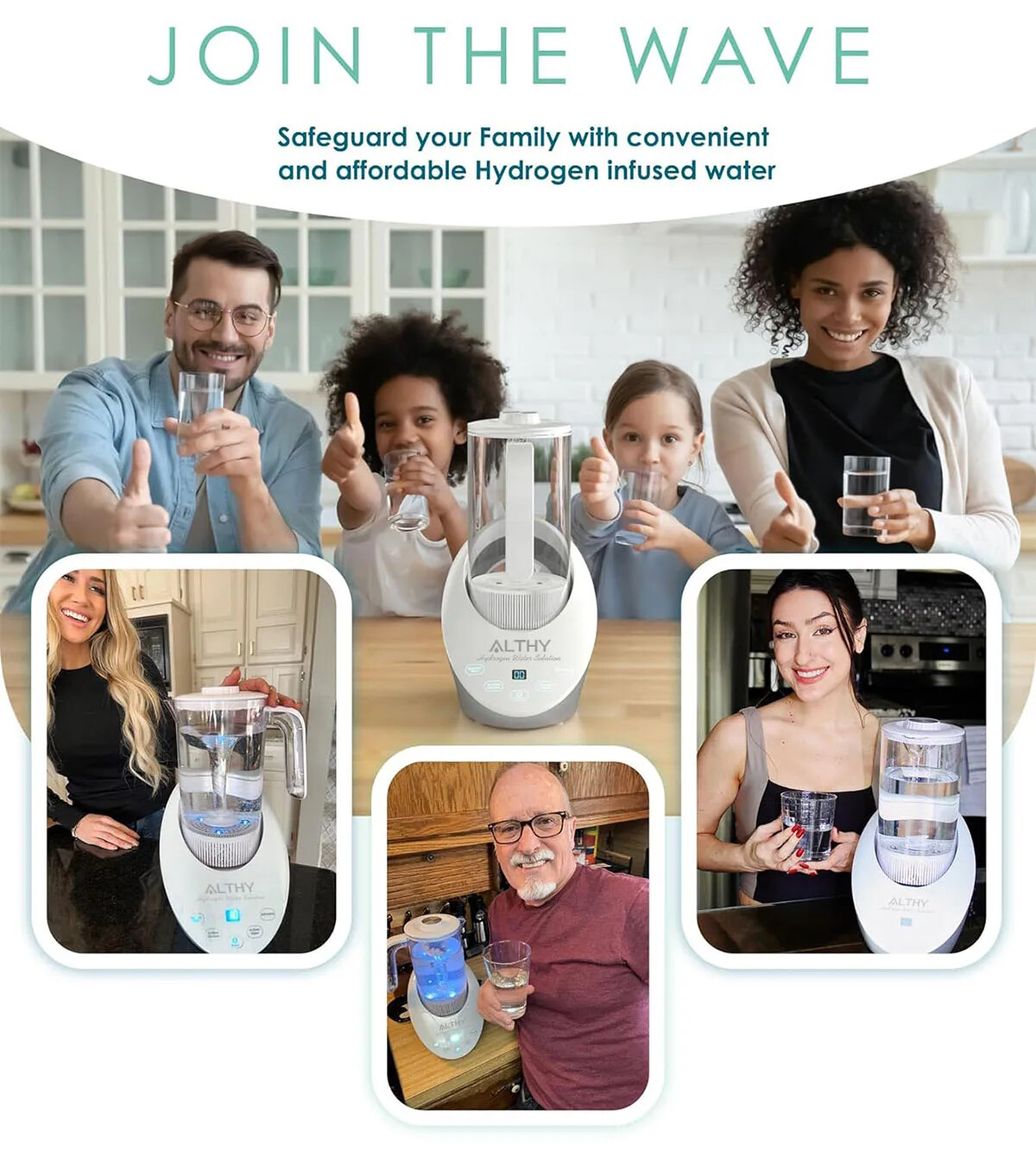 ALTHY Hydrogen Water Pitcher Generator Machine Jug Bottle SPE&PEM ...