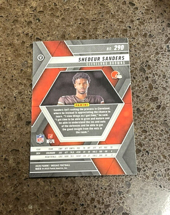 2025 Panini Mosaic IMAGE VARIATION SSP Shedeur Sanders Rookie Card RC ...
