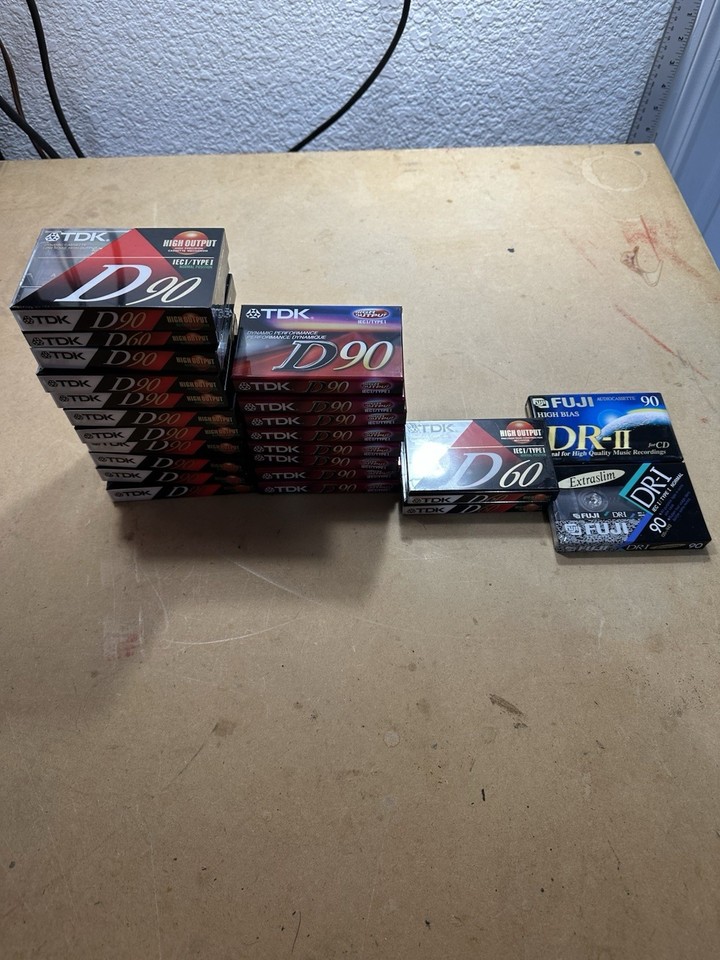 TDK 90 23 Audio Cassette Tape D90 High Output 90 Minute Sealed New IEC1 ...