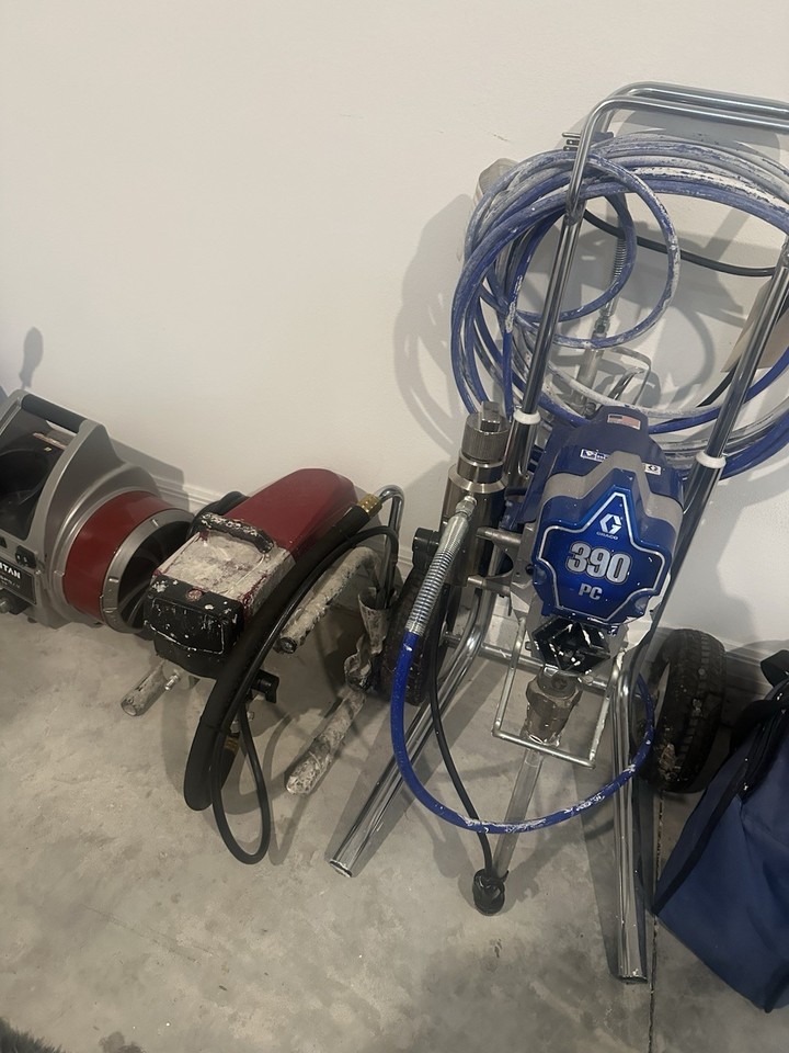 Graco 390 PC Airless Paint Sprayer Blue Silver Cart with Hose | eBay