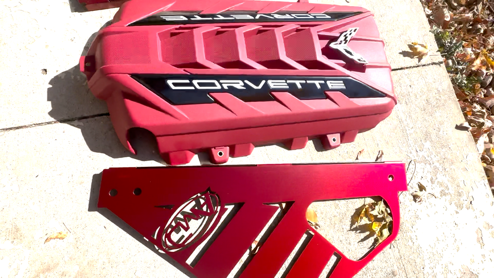 2020/2024 CORVETTE C8 ENGINE COVER EDGE RED METALLIC APPEARANCE PKG NEW ...