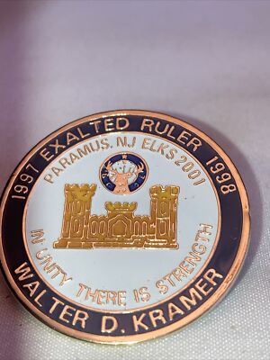 BPOE Paramus N.J. Elks Lodge #2001 E.R. Walter D. Kramer 1997-1998. | eBay