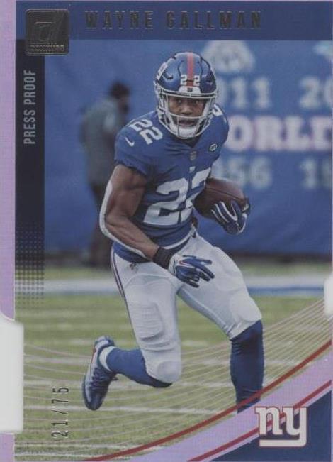 2018 Panini Donruss - Wayne Gallman #207 Press Proof Silver Die-Cut /75 ...