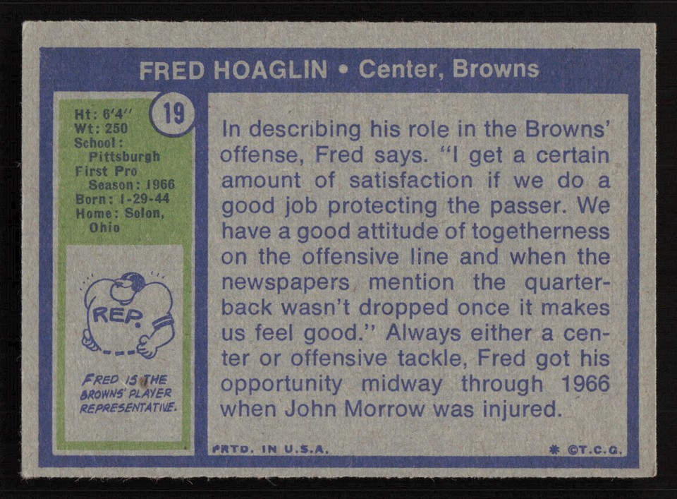 1972 Topps #19 Fred Hoaglin Card TCCCX | eBay