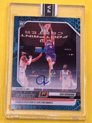 Oso Ighodaro 2024-25 Panini Instant NBA #255 Blue Viper 1/1 autograph ...