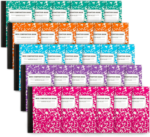 Mini Composition Notebook, Cute 30 Pack 5 Pastel Colors Narrow Ruled ...