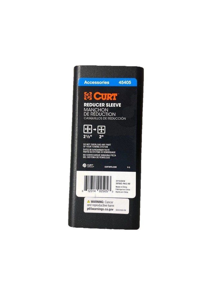 Curt 45405 Trailer Hitch Receiver Adapter Reducer Sleeve 2-1/2"- 2 ...